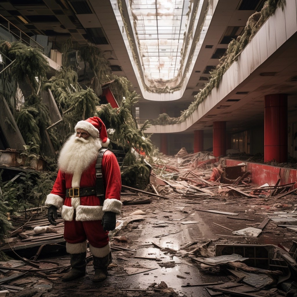Santa visits a dead mall – Fifty State Banana